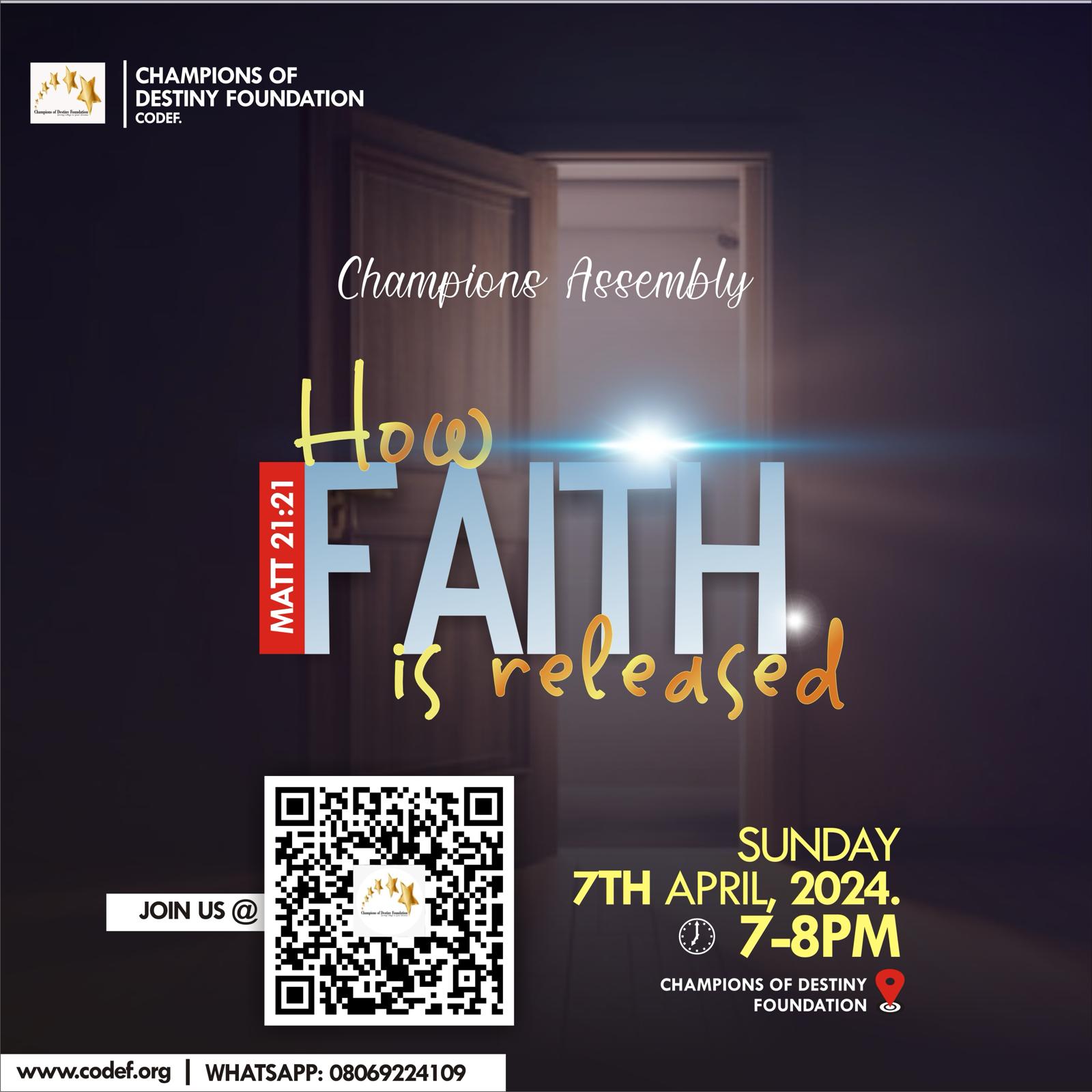 How to Release Your Faith — Champions of Destiny Foundation